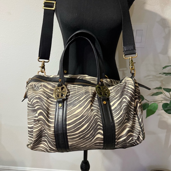 Tory Burch | Bags | Tory Burch Zebra Print Duffle Has A Corner Of ...